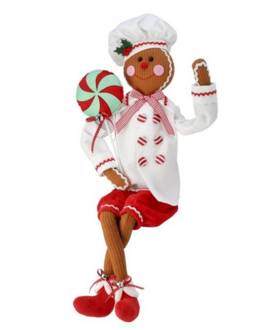 28" Felt Gingerbread Chef with Lollipop – Mama Noel Designs